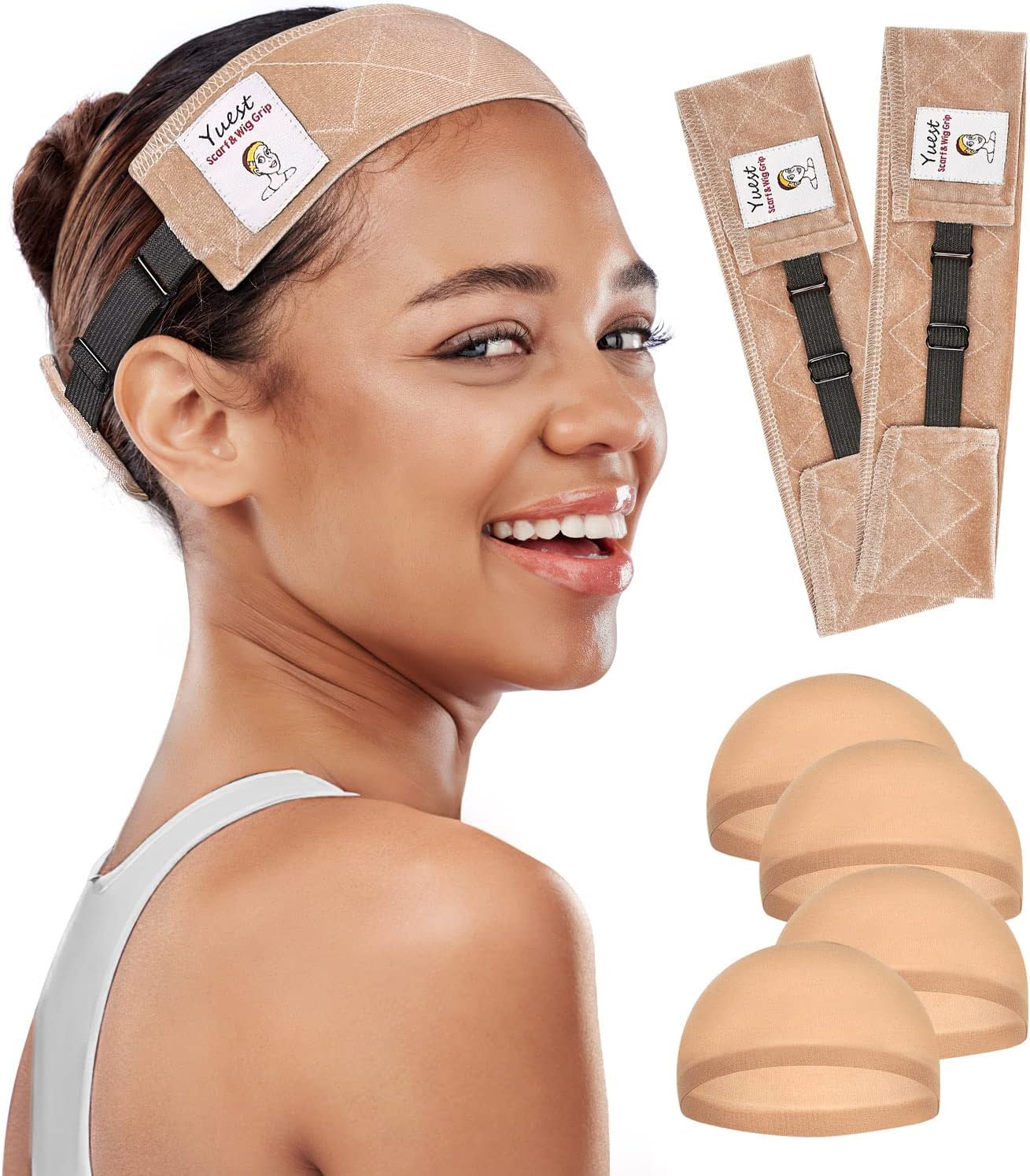 Amazon.com : Bamutu Wig Grip Headband for Women Adjustable Velvet Wig ...