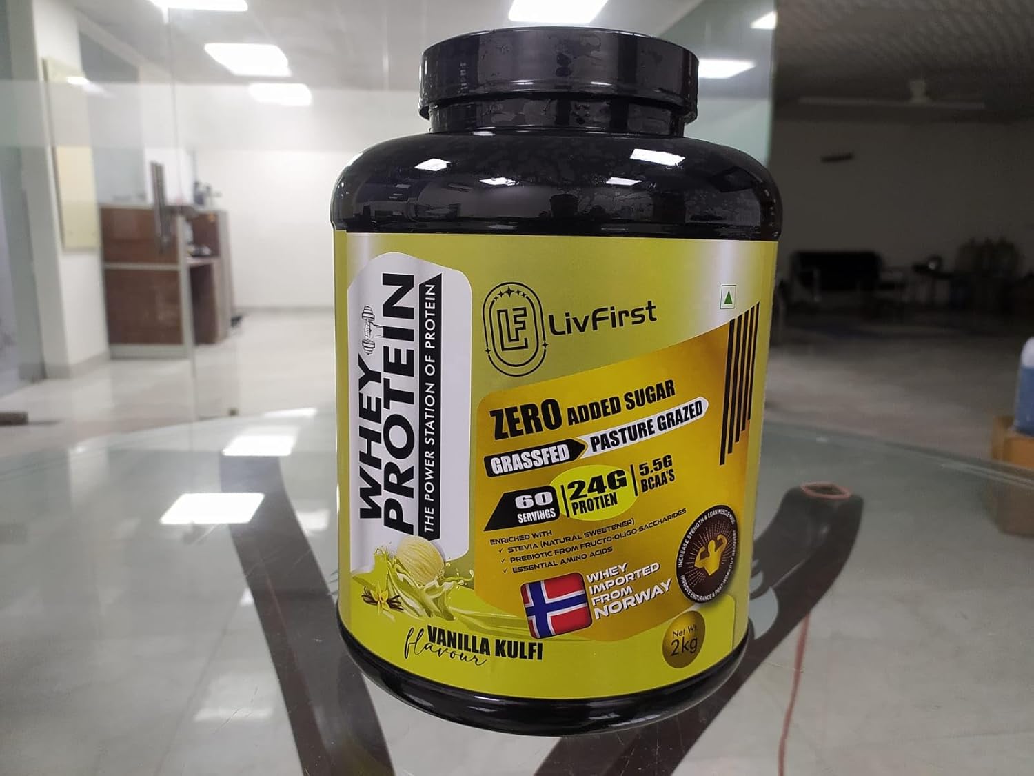 LIVFIRST 100% Whey Protein Concentrate | 33 gm Serving Size | 24 gm ...