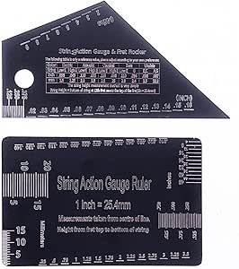 TUOREN 2pcs String Action Ruler Gauge Guitar Fret Rocker String Height ...