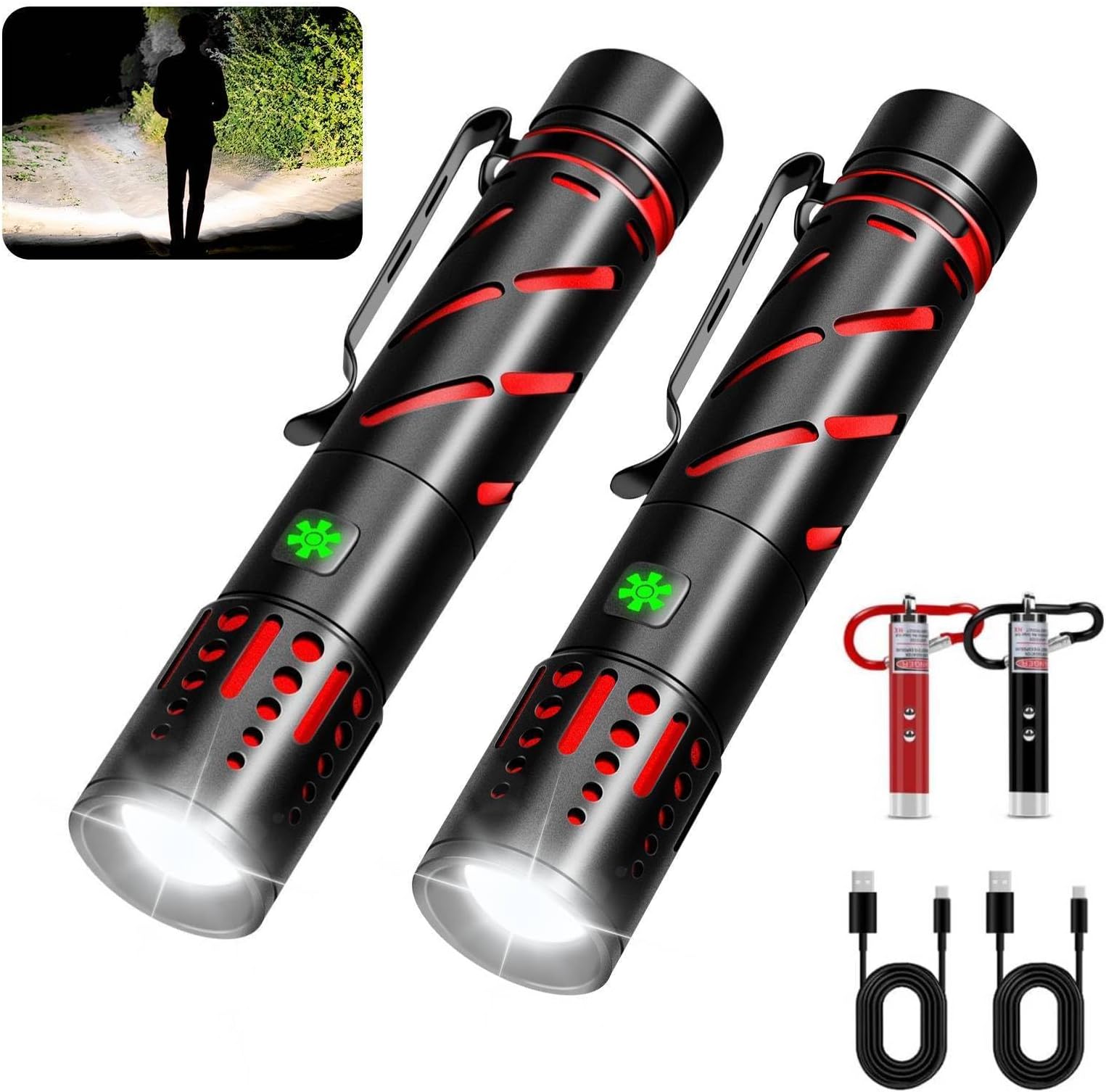 WSSBOND Small Flashlights 20000 High Lumens - LED Rechargeable ...