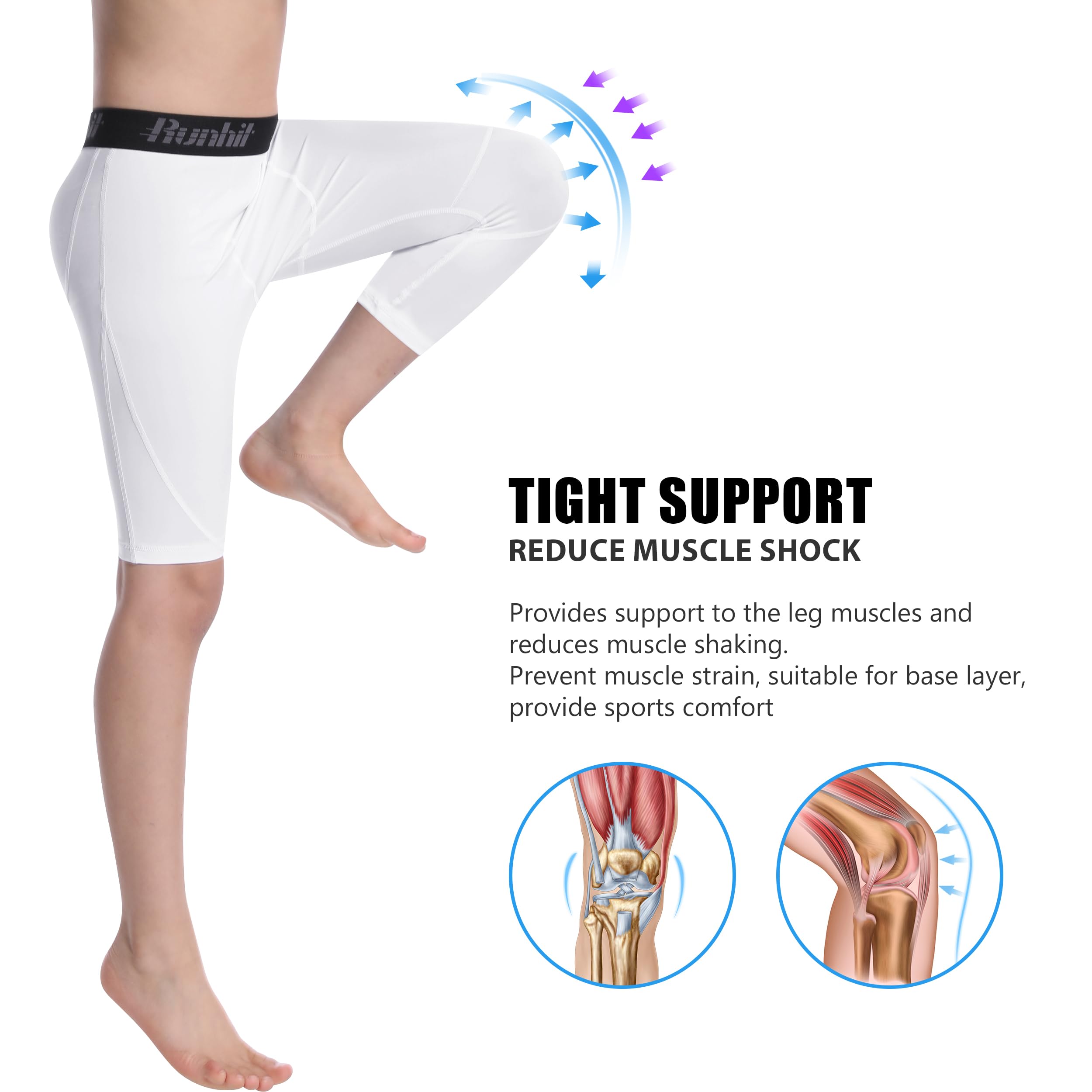 Snapklik.com : 2 Pack Youth Boys Compression Tights One Leg Athletic ...