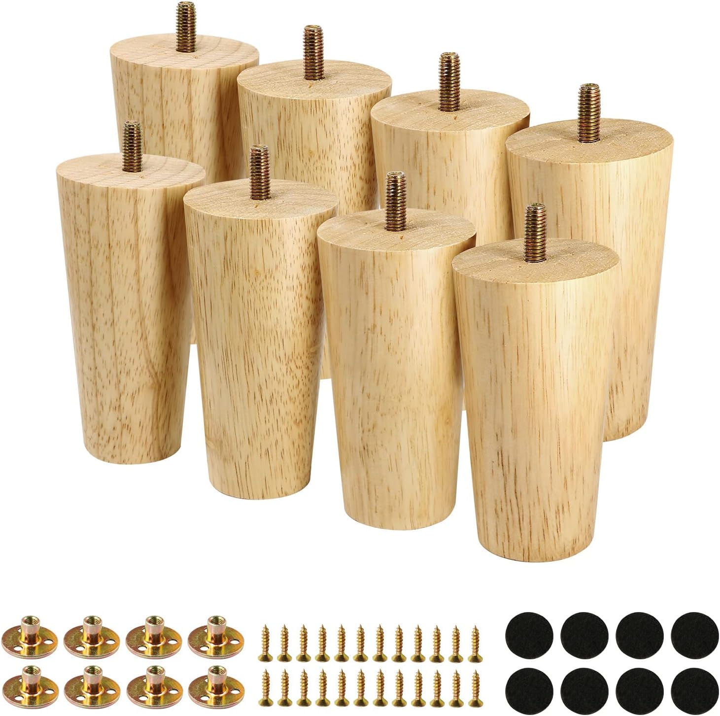 Amazon.com: FoDau770 Rubber Wood Furniture Legs 14 Inches, Straight ...