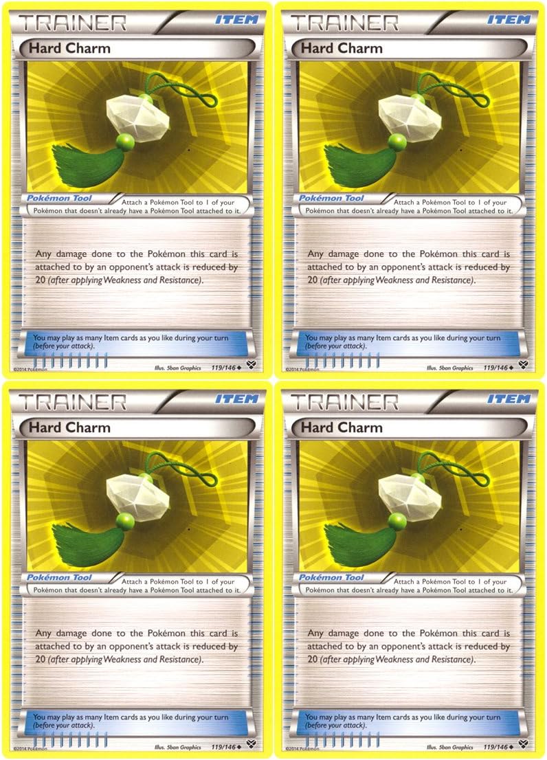 Amazon.com: x4 Hard Charm (XY #119/146) Pokemon Card Playset [Trainer ...