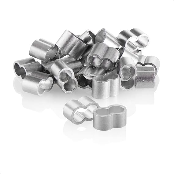 COM-FOUR® 24x Morsetti per fune 6mm - morsetti a strozzo in alluminio ...