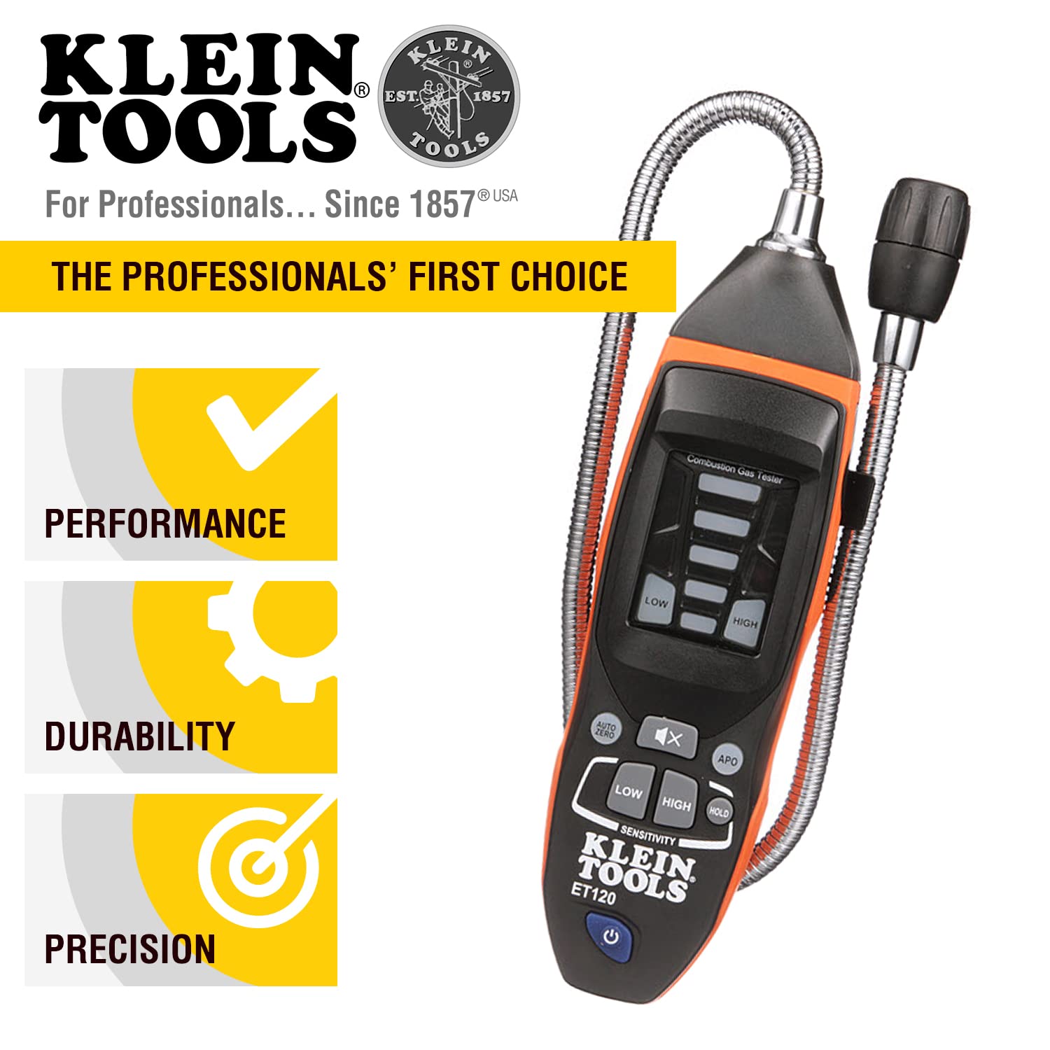 Buy Klein Tools ET120 Gas Leak Detector, Combustible Gas Leak Tester ...