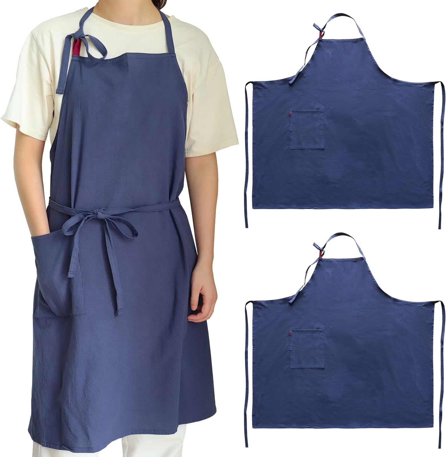 Amazon.com: Linen Apron 4 Color, Unisex Adjustable Easy Care House ...
