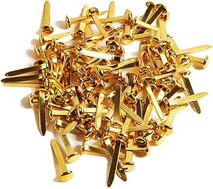 CHAVA Paper Fasteners Brads, 100pcs Split Pins Round Metal Art ...