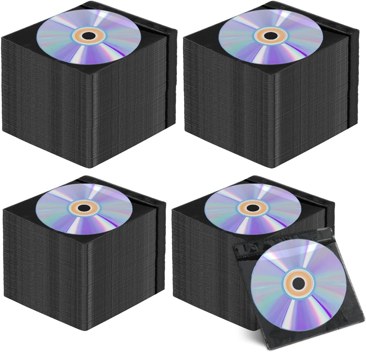 Amazon.com: 600PCS CD DVD Sleeves, FULANDL Plastic CD Holders Double ...