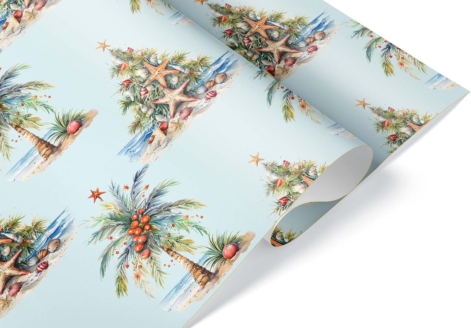 Amazon.com: Festive Palm Tree Christmas Tree Luxury Gift Wrap, Tropical ...