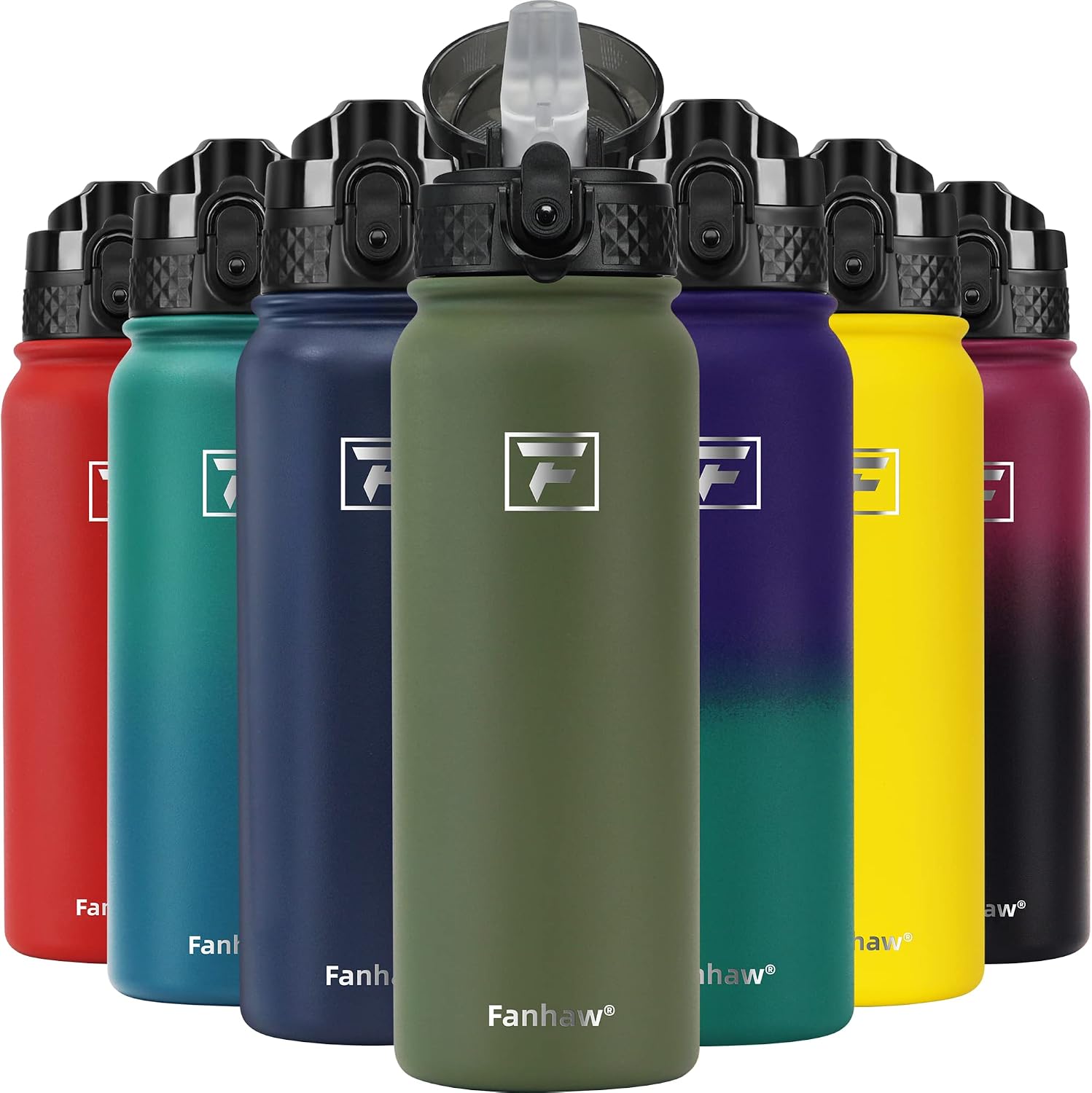 Amazon.com: Fanhaw Insulated Water Bottle with Straw - 20 Oz Stainless ...