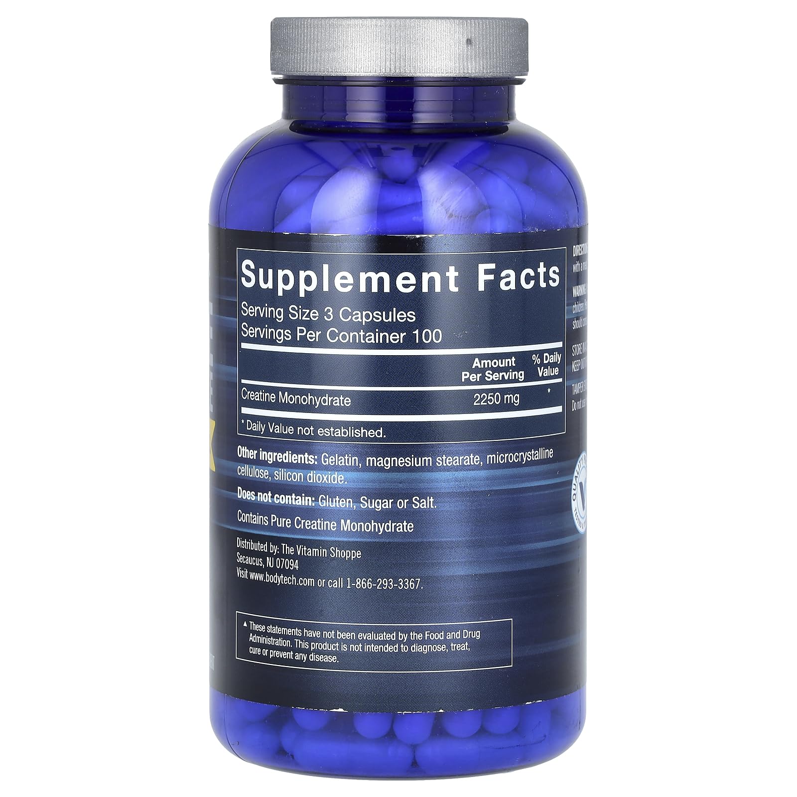 Snapklik.com : BodyTech 100 Pure Creatine Monohydrate 2250 MG Supports ...