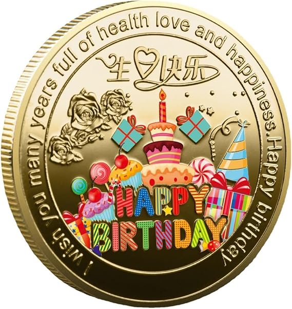 Amazon.com: New Models Happy Birthday Lucky Coin Unique Birthday Gift ...