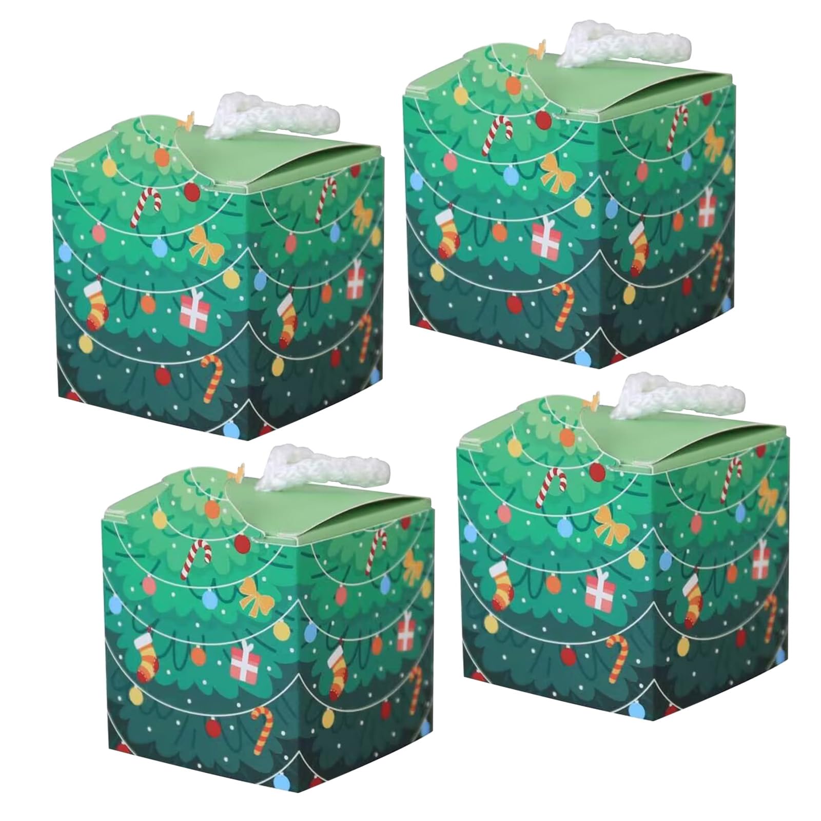 KanDery 50PCS Christmas Paper Gift Boxes, Square Shape Christmas Paper ...