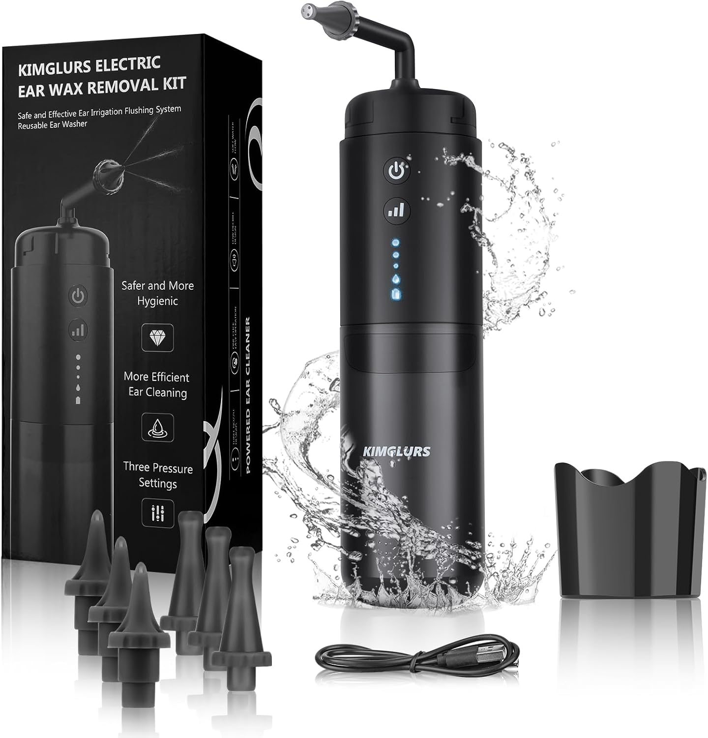 Ear Wax Removal Kit - Water Powered Ear Cleaner with 3 Pressure Modes ...