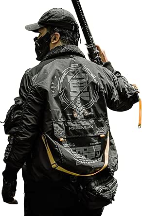 Amazon.com: Kremlin Clothing Cyberpunk Techwear Graphic Bomber Jacket ...