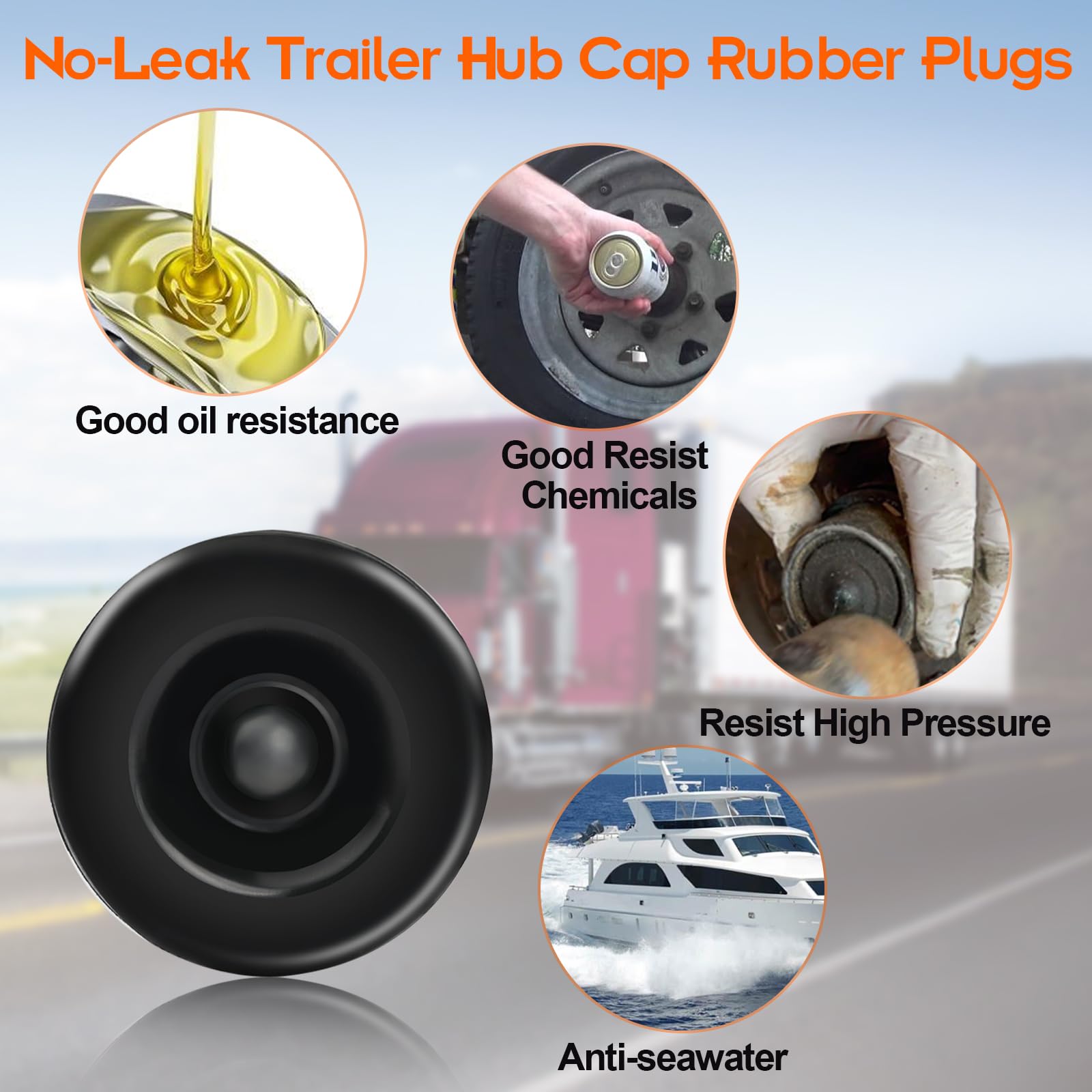 Snapklik.com : 6pcs Rubber Grease Plugs For Trailer Axle Dust Cap, Hub ...