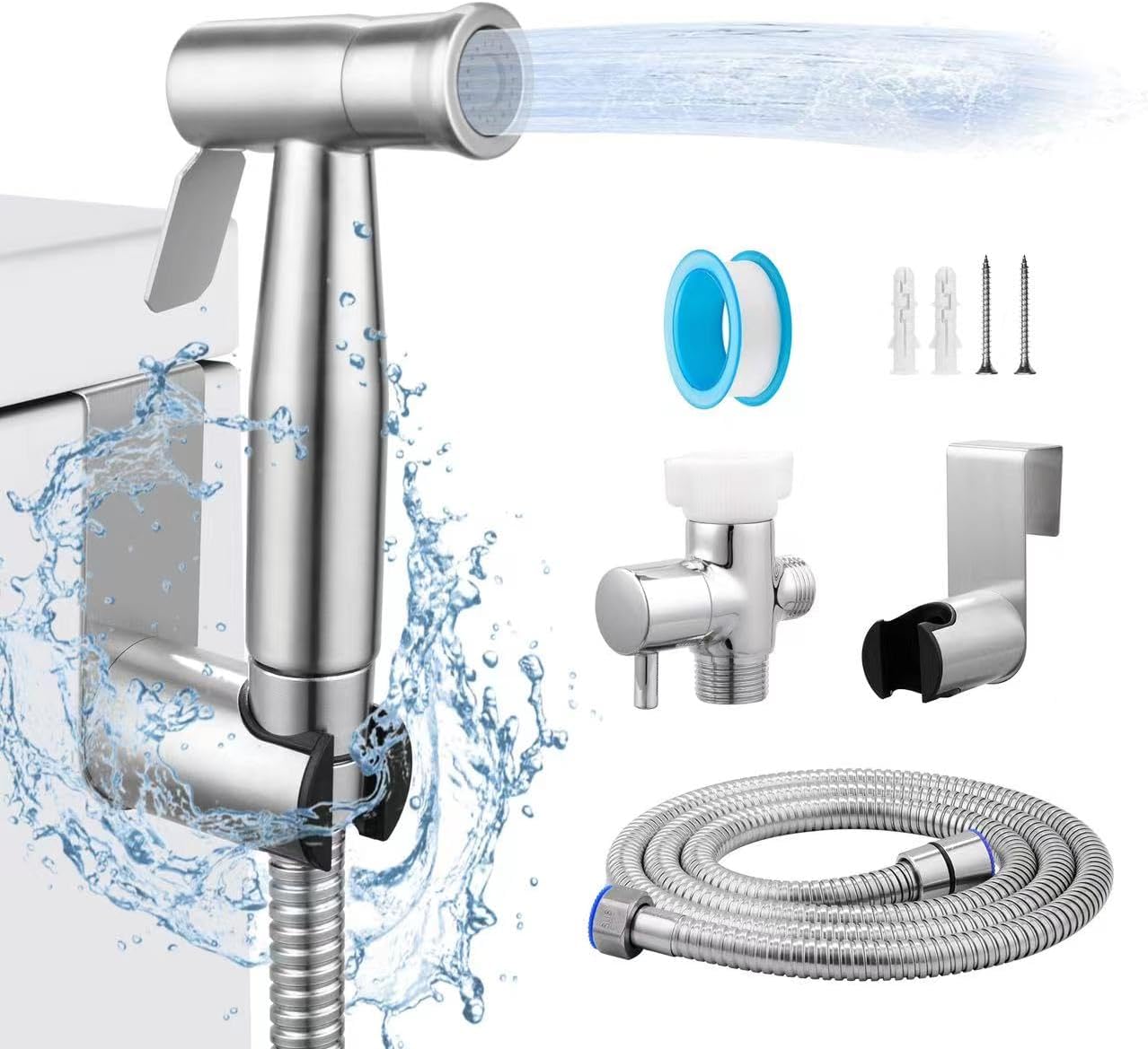 Handheld Bidet Sprayer for Toilet: Premium Stainless Steel Cloth Diaper ...