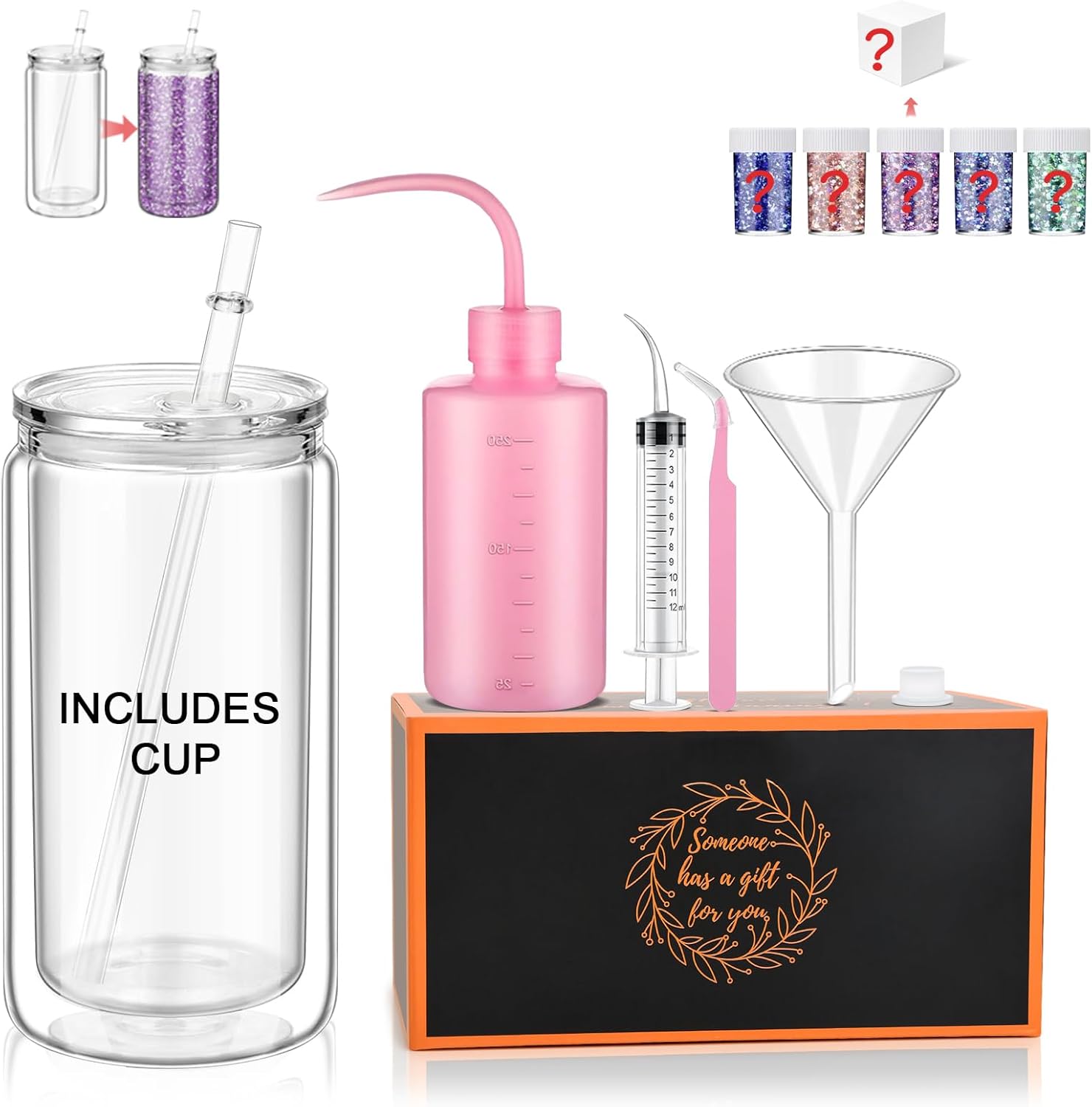 Amazon.com | Sofevaim 8 Pcs Snow Globe Tumbler Supplies Kit Including ...