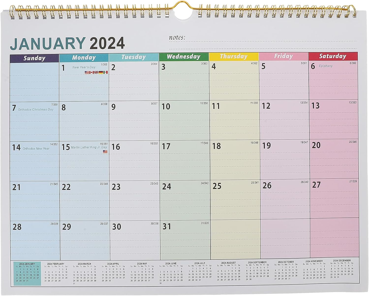 Amazon.com: Operitacx 2024 Wall Calendar Wall Schedule Calendar ...