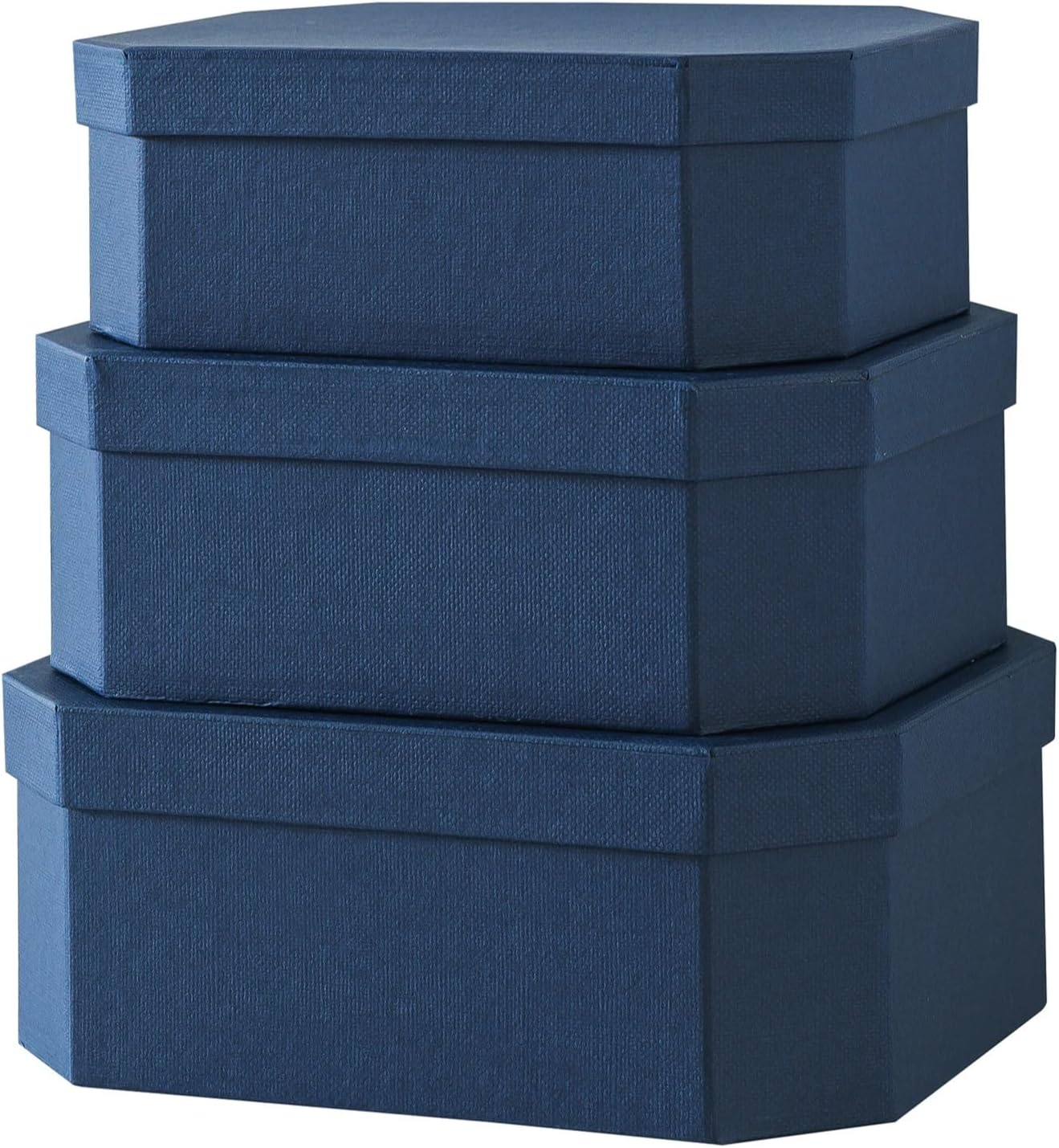 Amazon.com: Soul & Lane Octagon Textured Decorative Boxes in Navy Blue ...