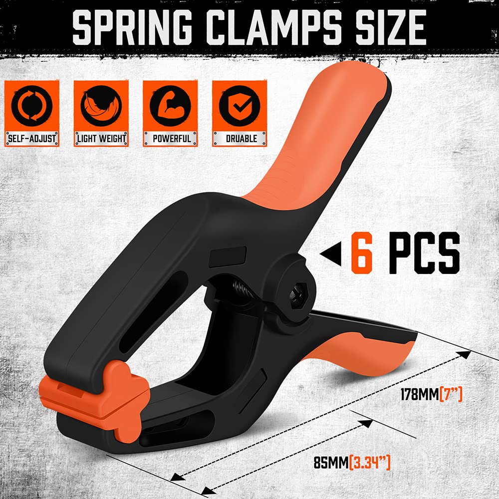 Snapklik.com : HORUSDY 6-Pack Spring Clamps Heavy Duty, 7-inch Large ...