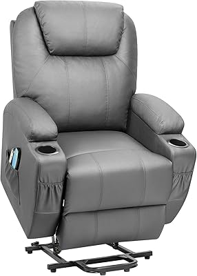 Amazon.com: Mecor Power Lift Chair Dual Motor PU Leather Lift Recliner ...