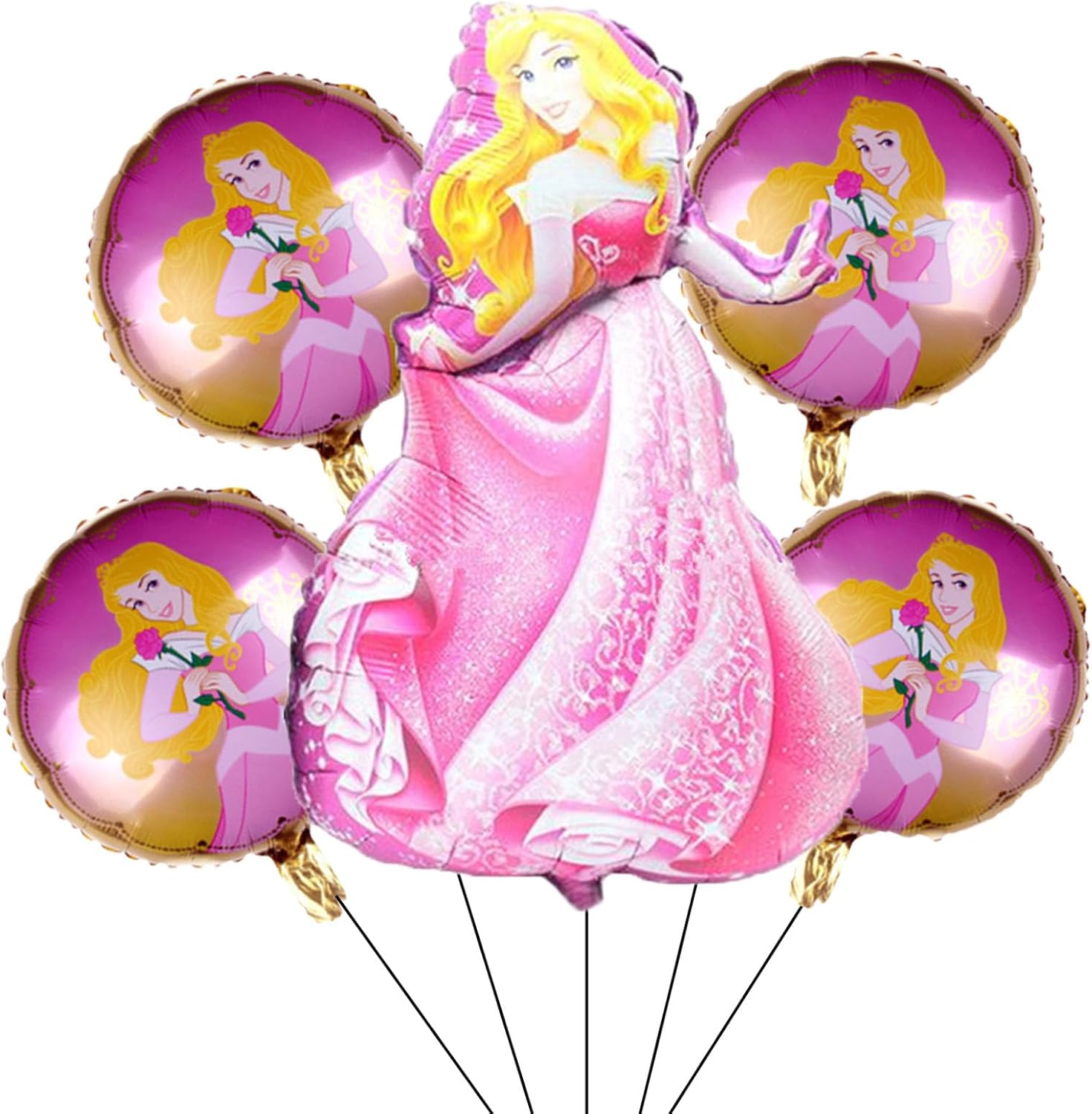 Amazon.com: Princess Foil Balloons Party Supplier 5PCS Princess ...