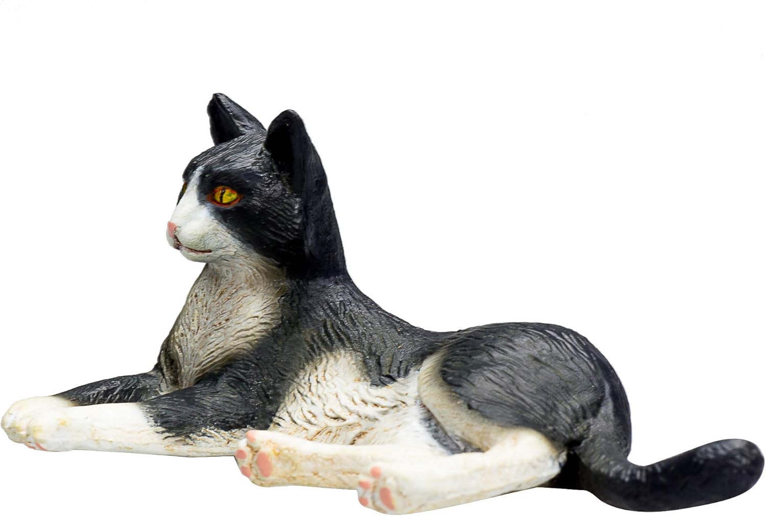 Amazon.com: MOJO Cat Lying Black and White Toy Figure : Toys & Games