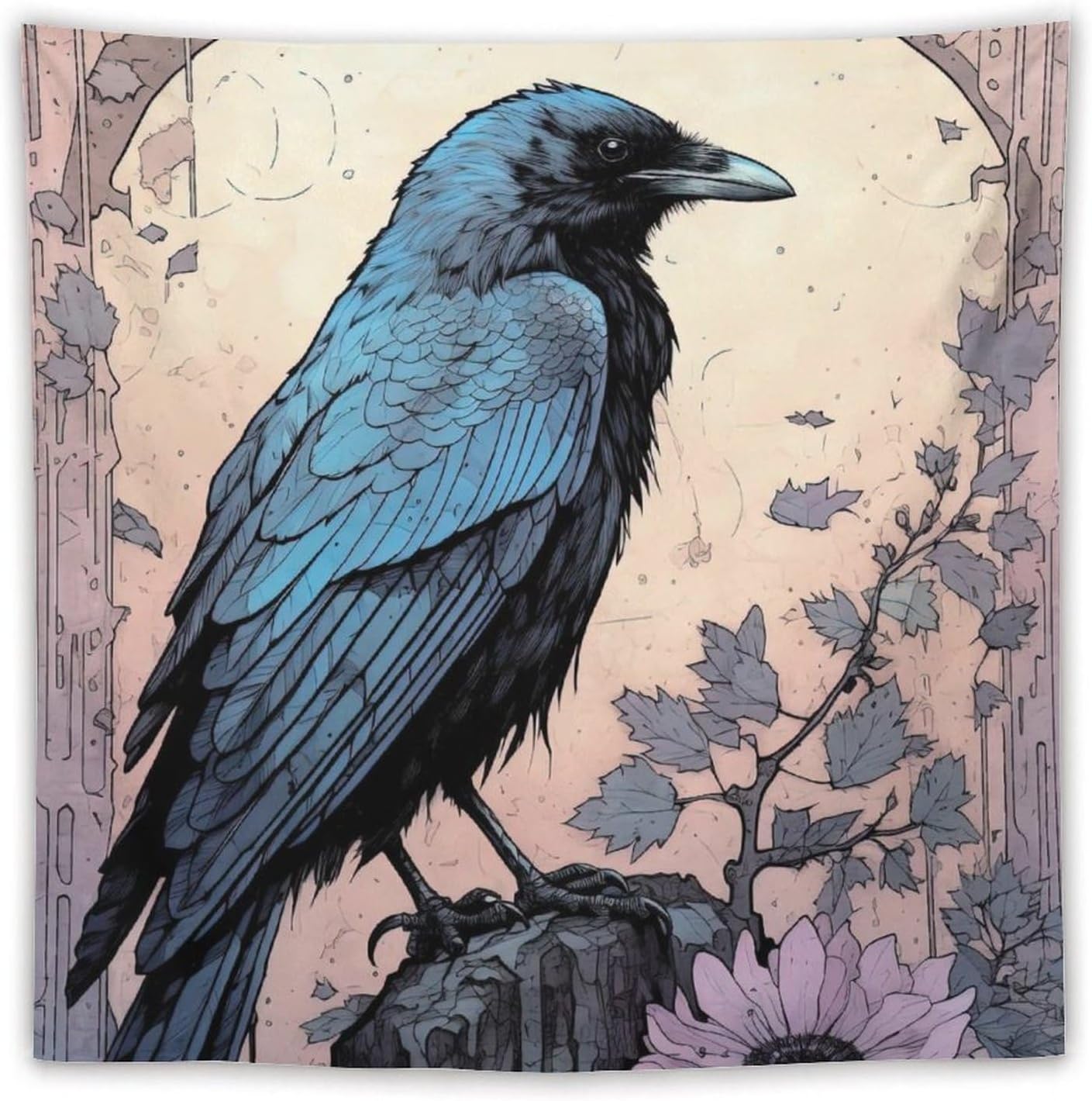 Amazon.com: Joint Gou Crow Tapestry Gothic Tapestry Raven Aesthetic ...