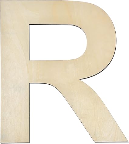 Amazon.com: 12 Inch Wooden Letter R, 1/4 Inch Thick Large Unfinished ...