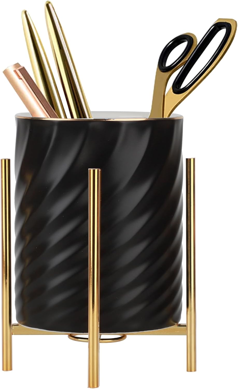 Amazon.com: SIEBOLD Modern Art Pen Holder, Black Porcelain Pencil ...