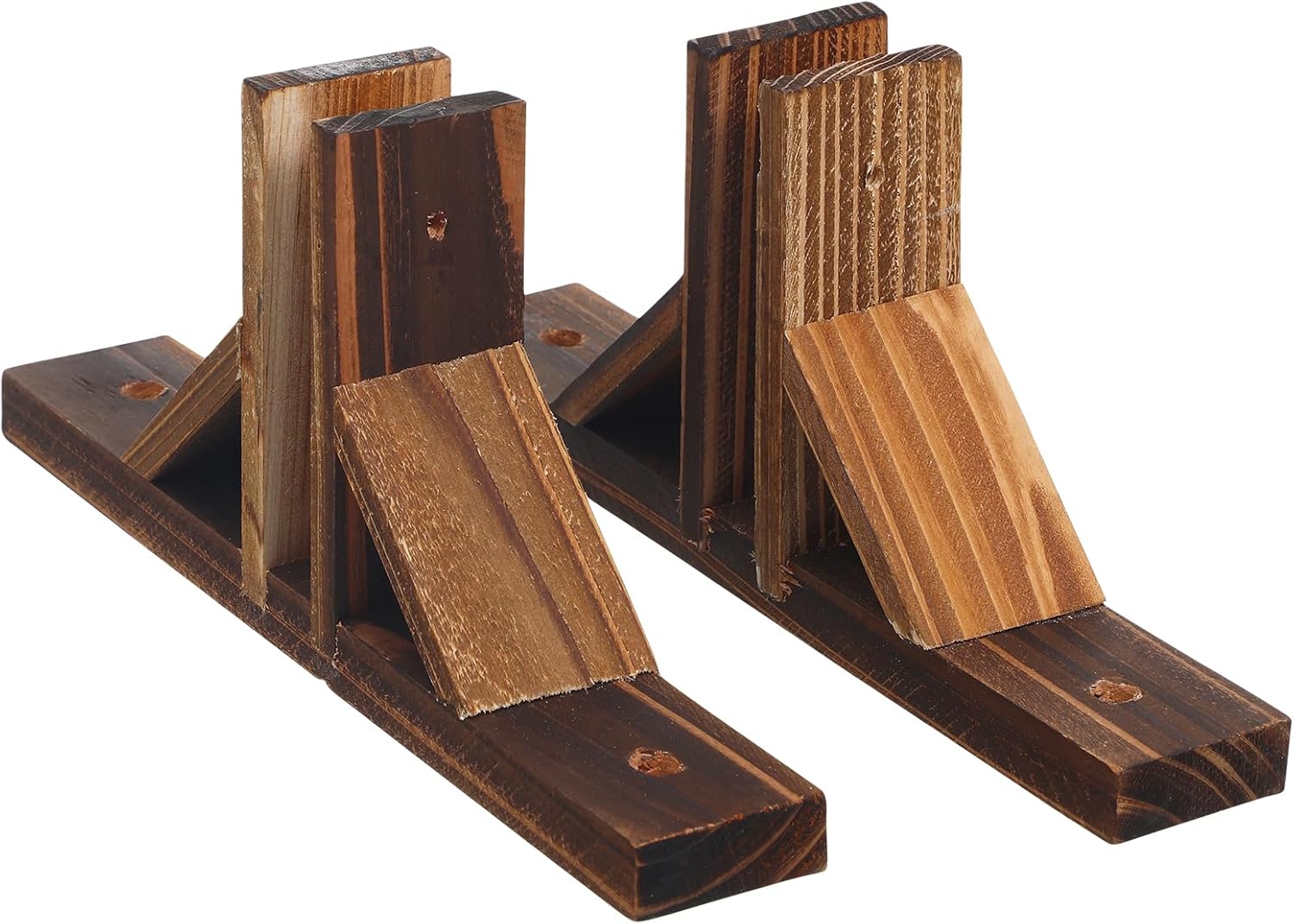 Amazon.com : Kisangel 2Pcs Wooden Garden Fence Bases, Light Brown ...