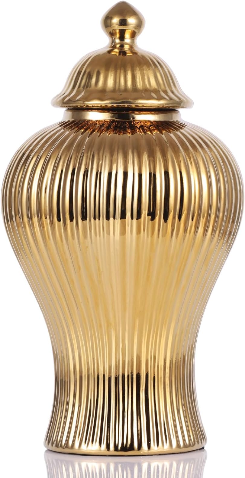 Amazon.com: 16.5" Gold Ceramic Ginger Jar with Lid - Modern Luxury ...