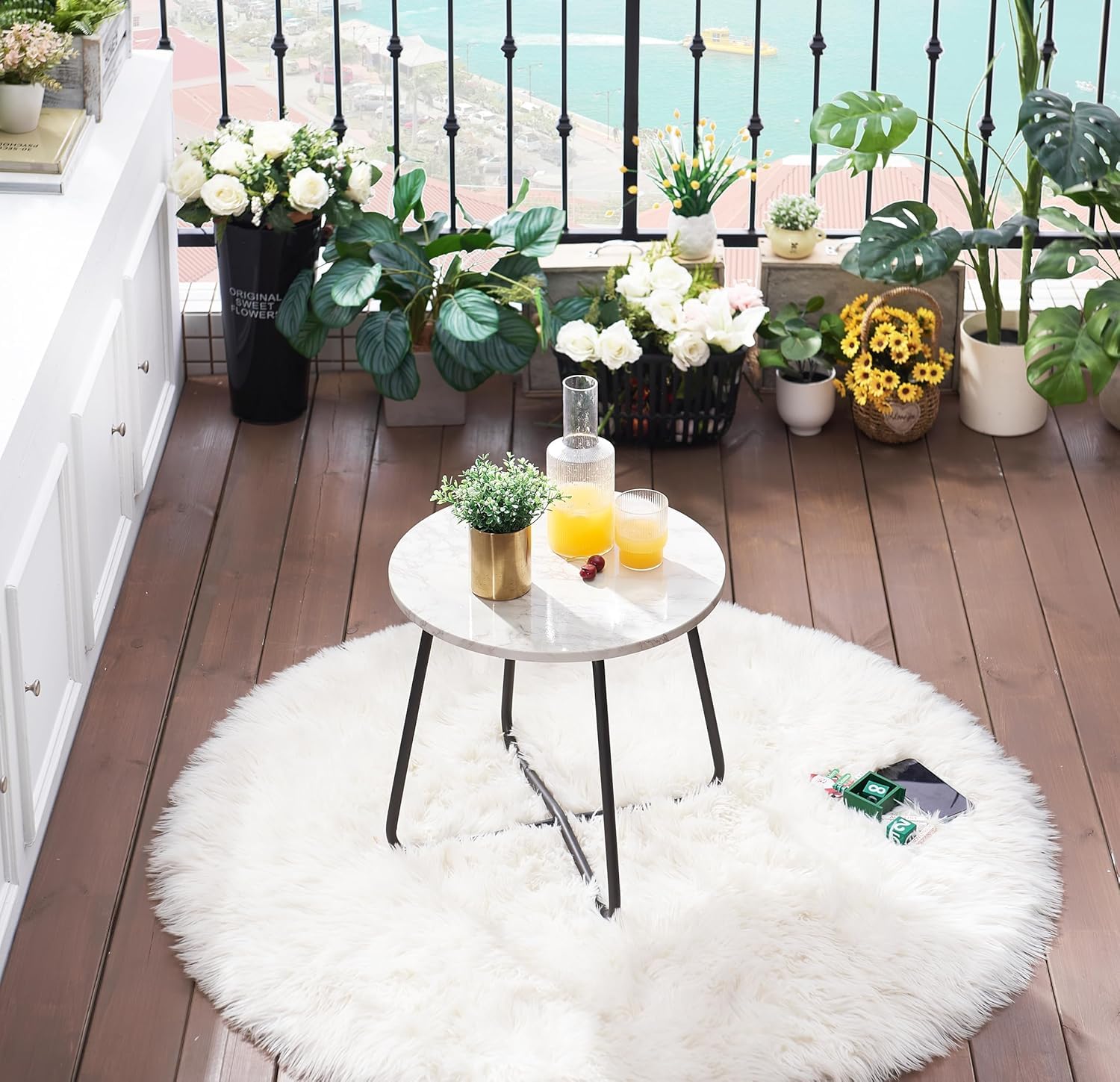 Snapklik.com : Patio Outdoor Side Snack Table,Small Round Anti-Rust ...