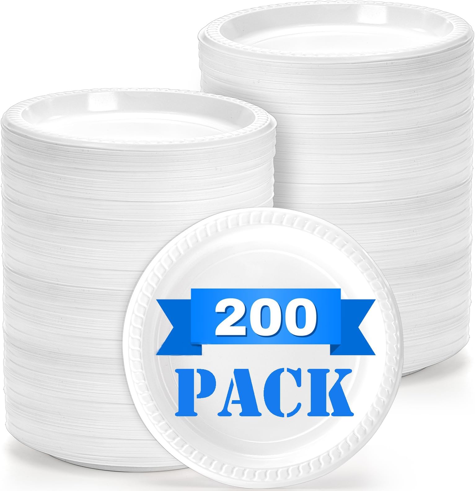 Amazon.com: Okllen 200 Pack Disposable Plastic Plates for Party, 7 inch ...
