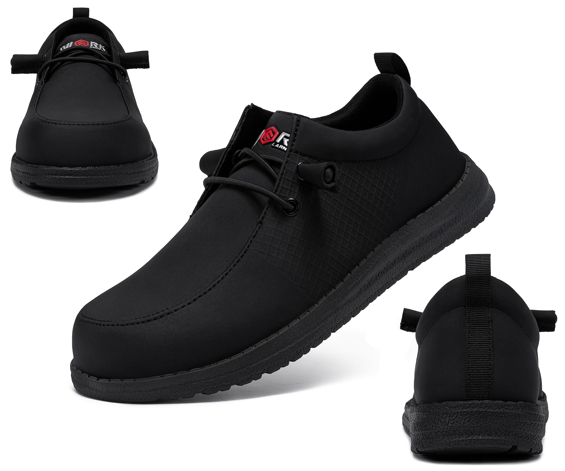 Snapklik.com : LARNMERN Slip On Steel Toe Shoes Men Lightweight ...