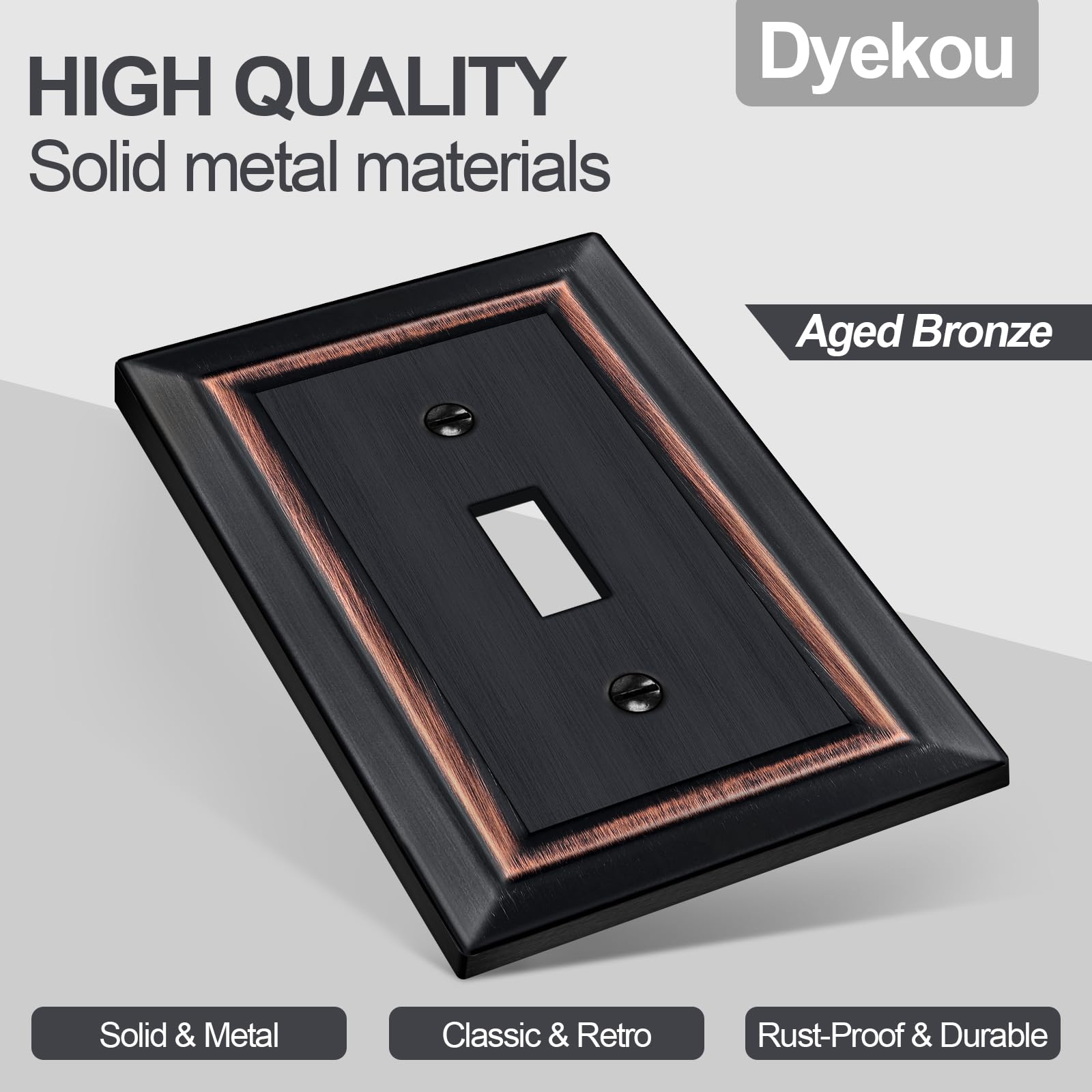 Oil Bronze Light Plate Covers Copper Switch Plates, Wall Plate, Outlet