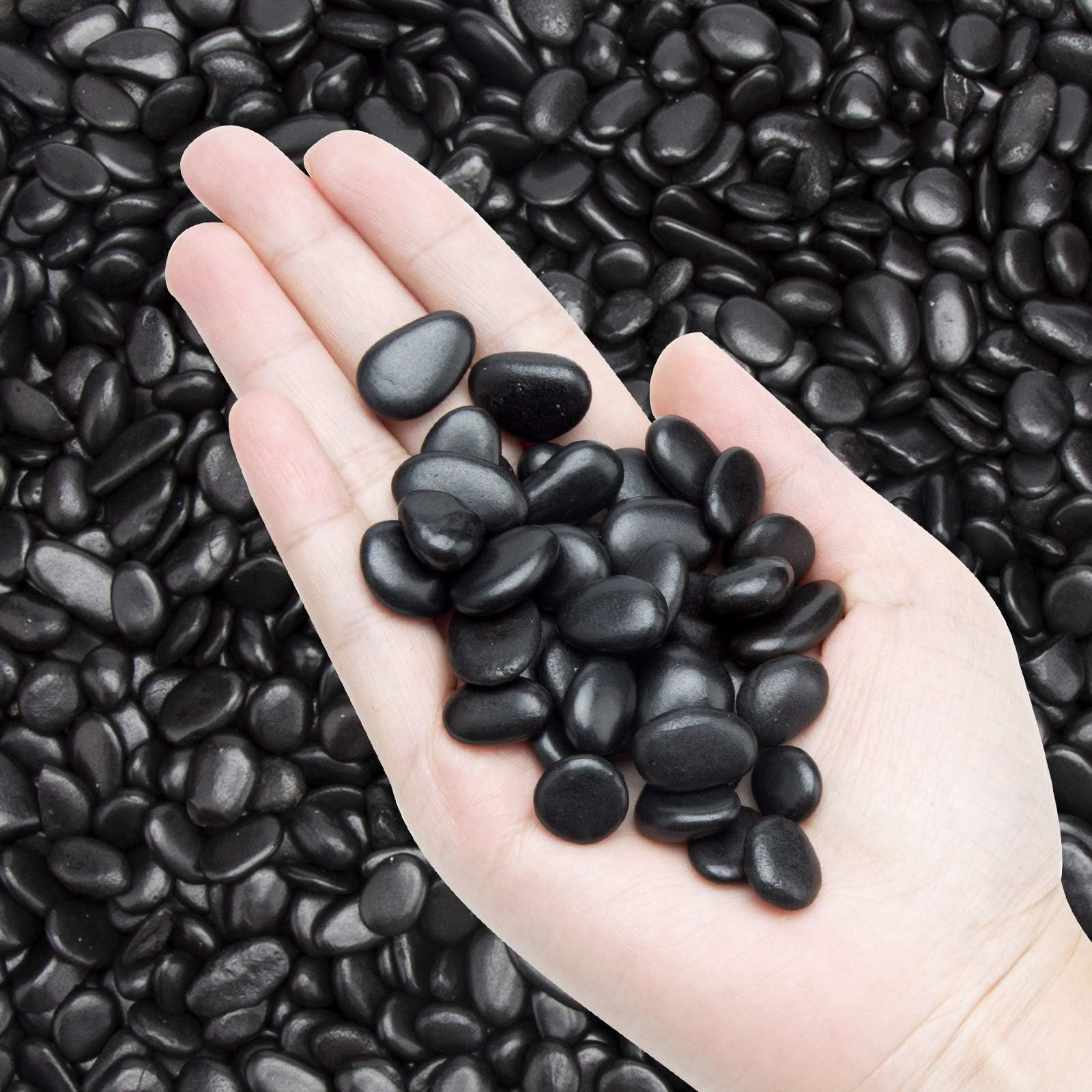 Amazon.com: OUPENG Black Small Pebbles - Decorative Gravel Rock Plant ...