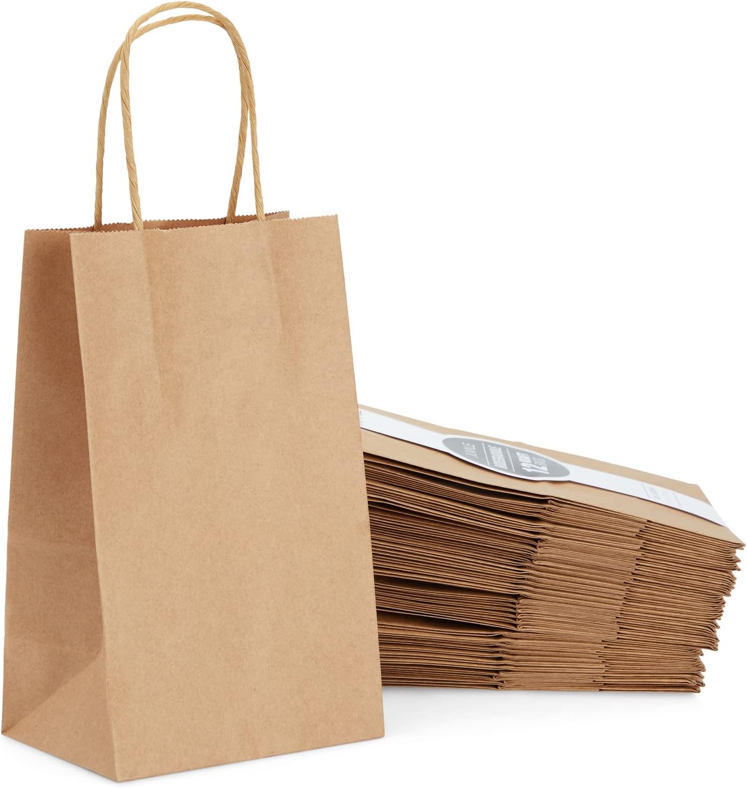 Amazon.com: Juvale 50-Pack Small Brown Gift Bags with Handles - Small ...