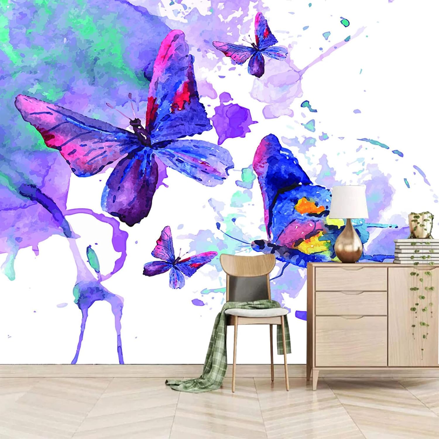 FGTRGD Wallpaper for Bedroom Butterfly Murals 3D Wallpaper Peel and ...