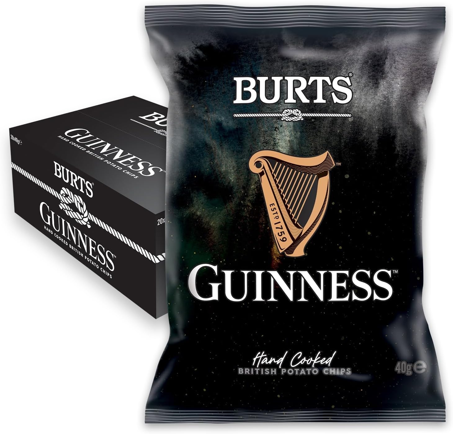 Amazon.com: Burts Guinness Hand Cooked Burts Crisps - 20 x 40 g ...