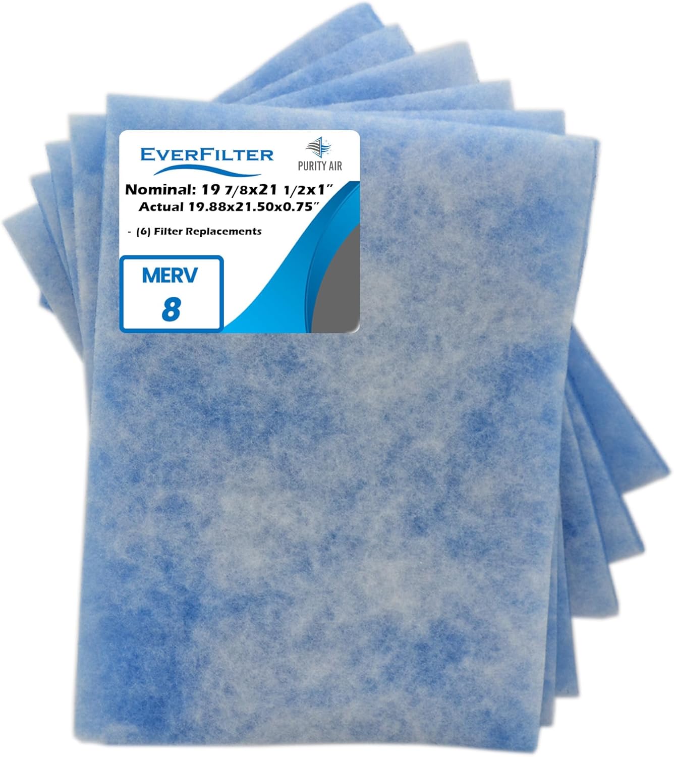 EverFilter 19 7/8x 21 1/2x1 Air Filter MERV 8 (6-Pack) Filter Media ...