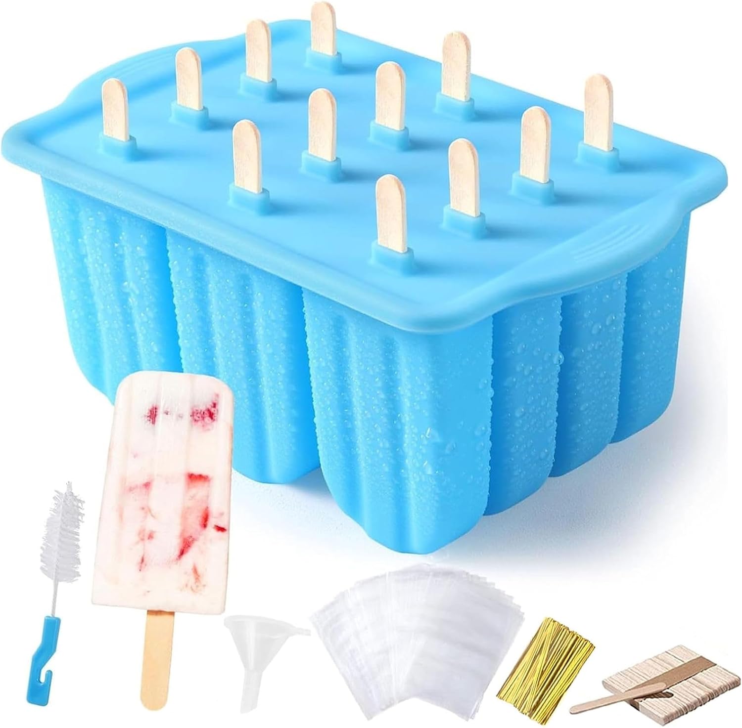 POLCANUR Popsicle Molds Silicone BPA-Free,12 Pieces Popsicle Trays for ...