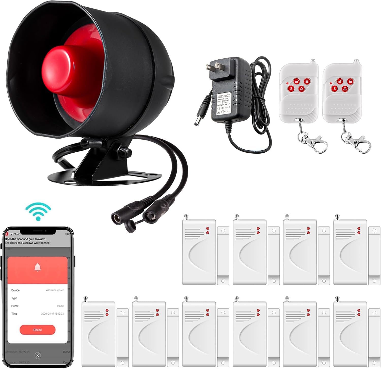 Amazon.com : TOWODE Home Security System Wi-Fi (2.4 GHz) Door Alarm ...