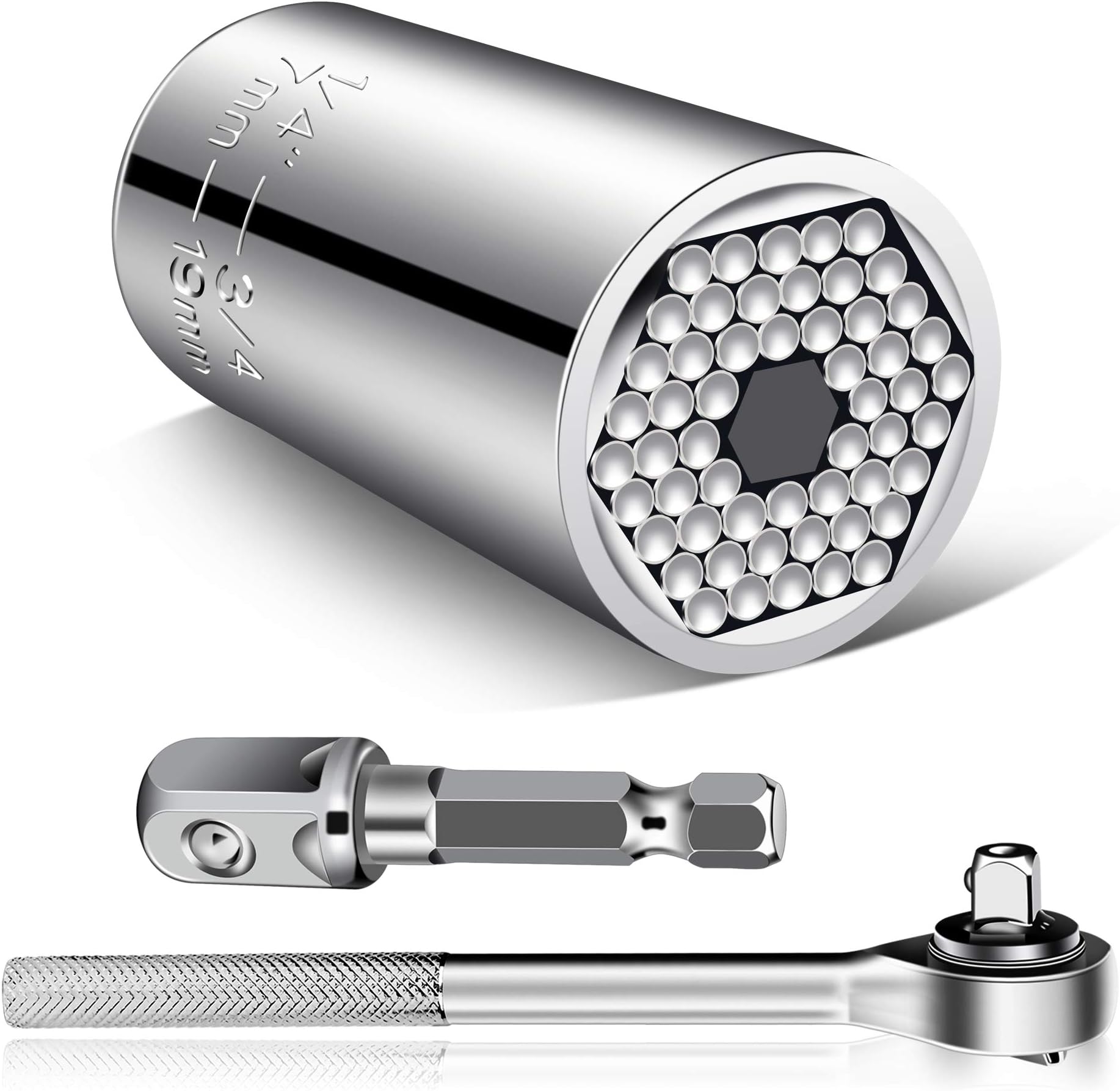 Universal Socket Set (11-32mm 7-19mm) Super Socket for Unscrew Any Bolt ...