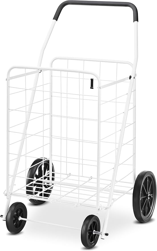 Amazon.com: Whitmor Deluxe Utility Foldable Shopping Cart with Wheels ...