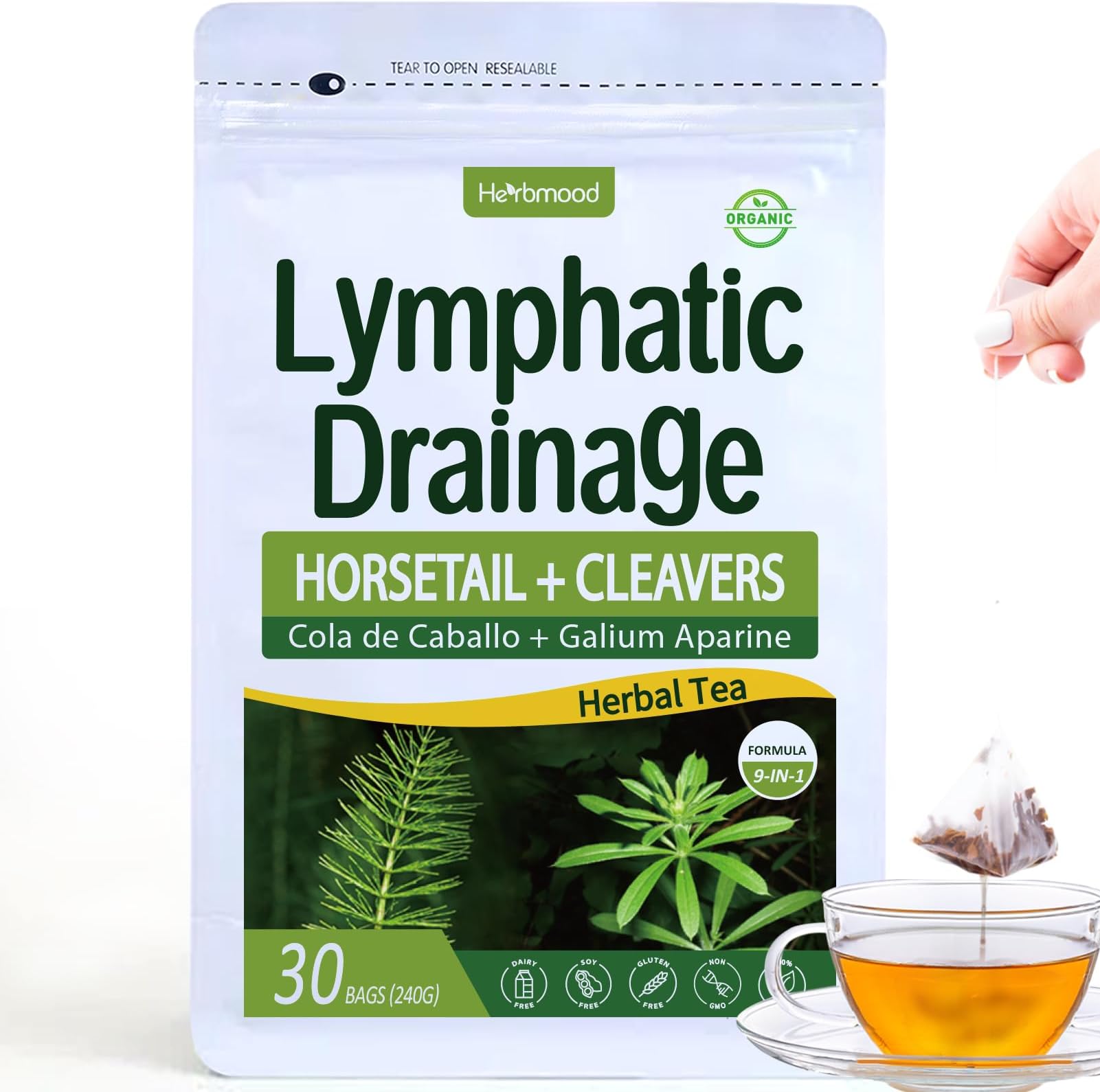 Amazon.com : Herbmood Horsetail Lymphatic Drainage Tea Bags for Lymph ...