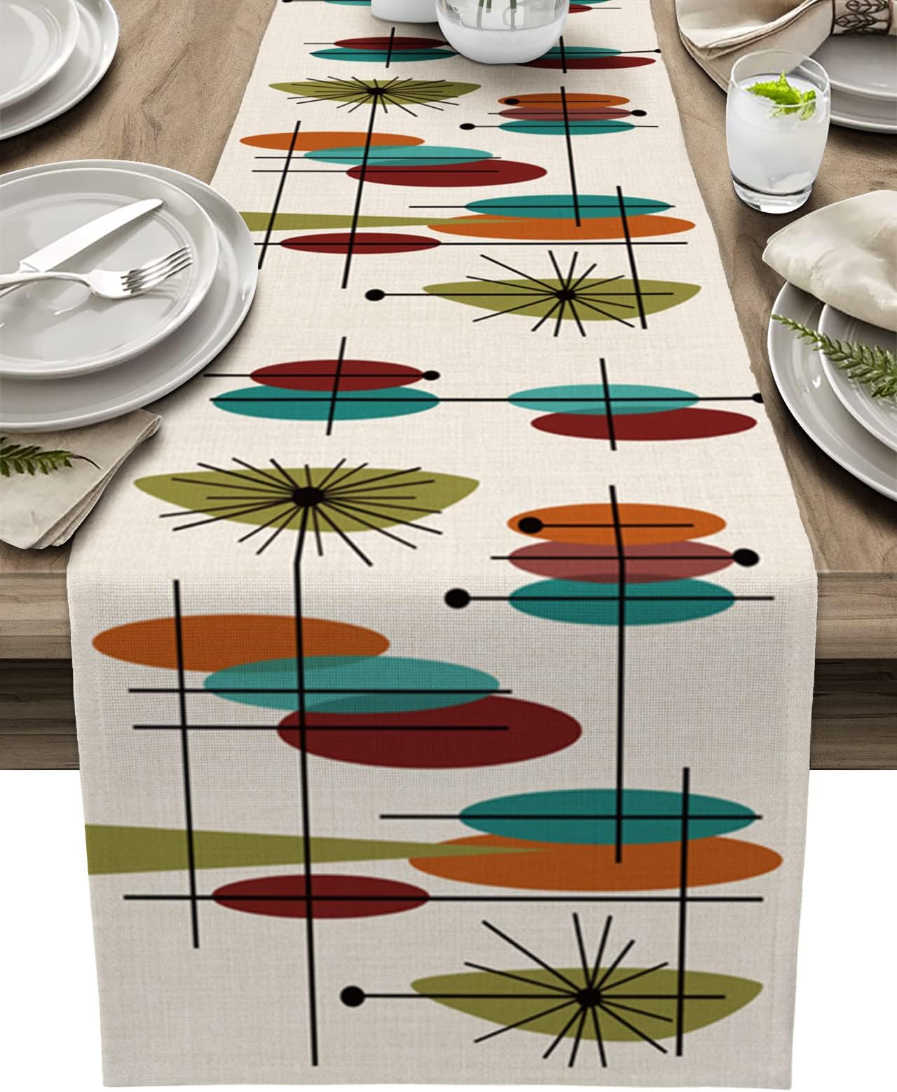 Amazon.com: Table Runners 36 inches, Retro Modern Mid Century Wedding ...