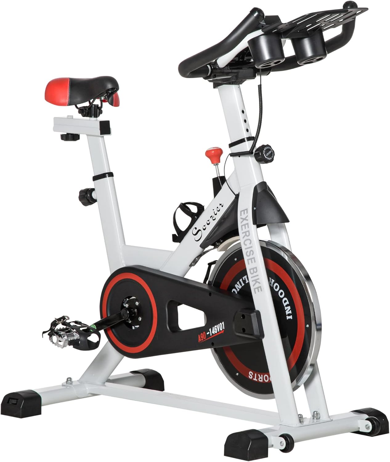 Soozier Adjustable Upright Stationary Exercise Bike Aerobic Training ...