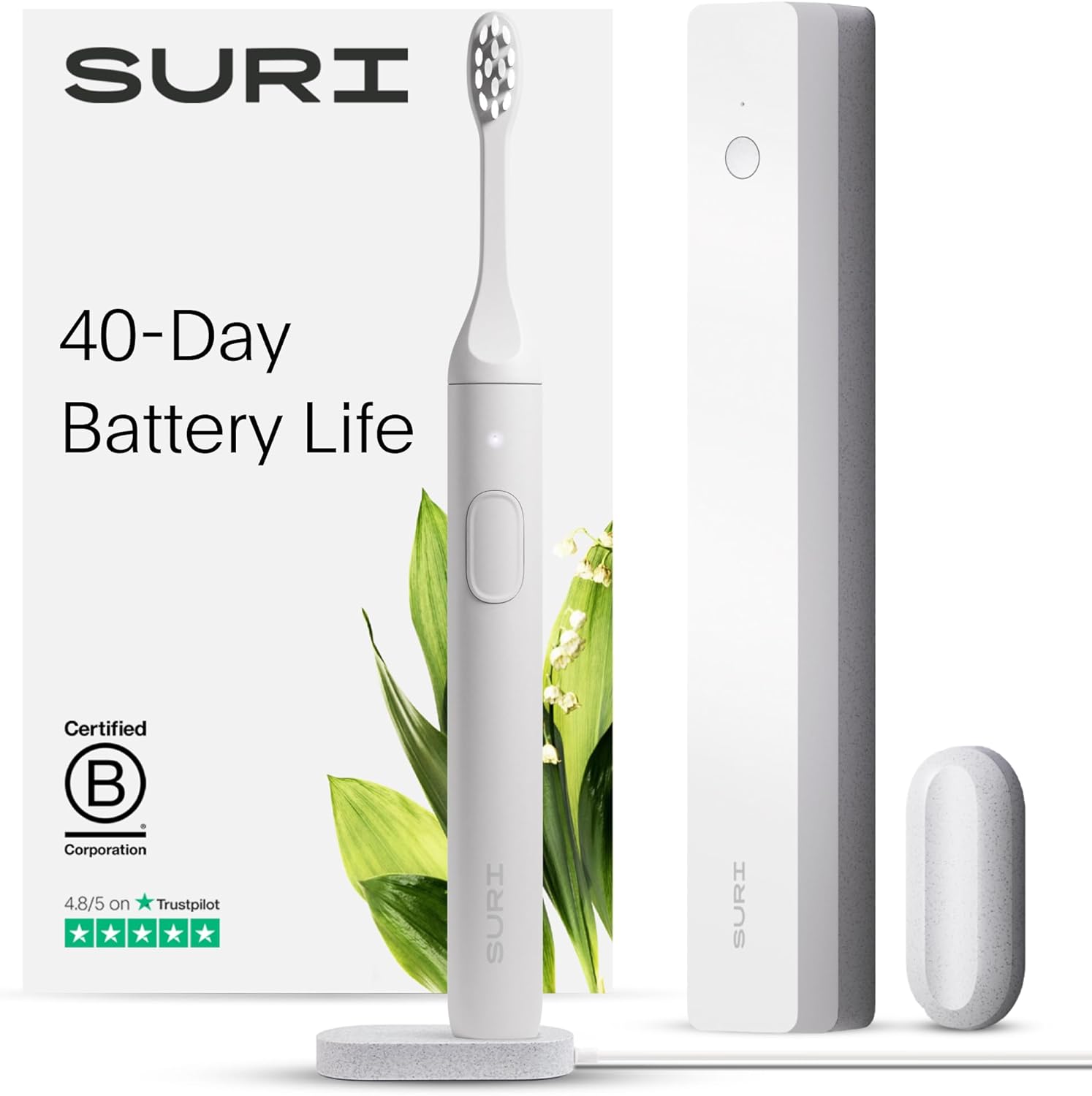 Amazon.com: SURI 1.0 Sonic Electric Toothbrush with UV Cleaning Travel ...